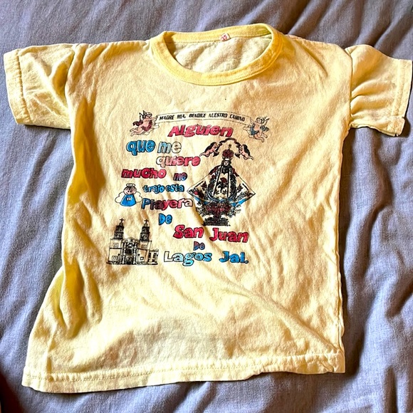 Shirts & Tops | Antique Pastel Yellow Shirt With Spanish On It | Poshmark